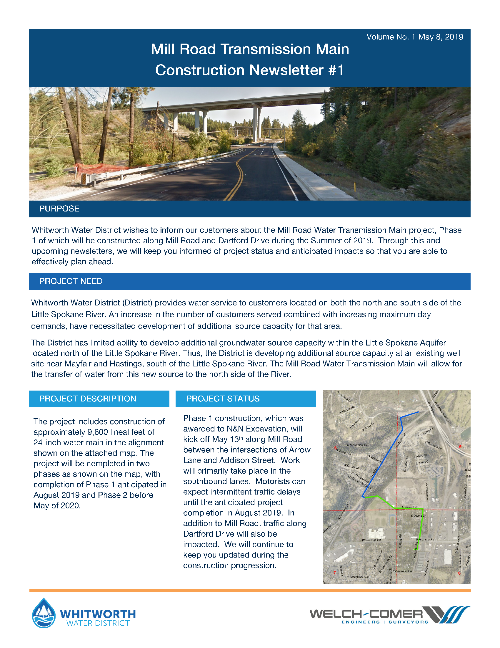 Road Construction – Mill Road – Whitworth Water District #2